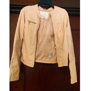 ross | Jackets & Coats | Peach Faux Leather Jacket | Poshmark